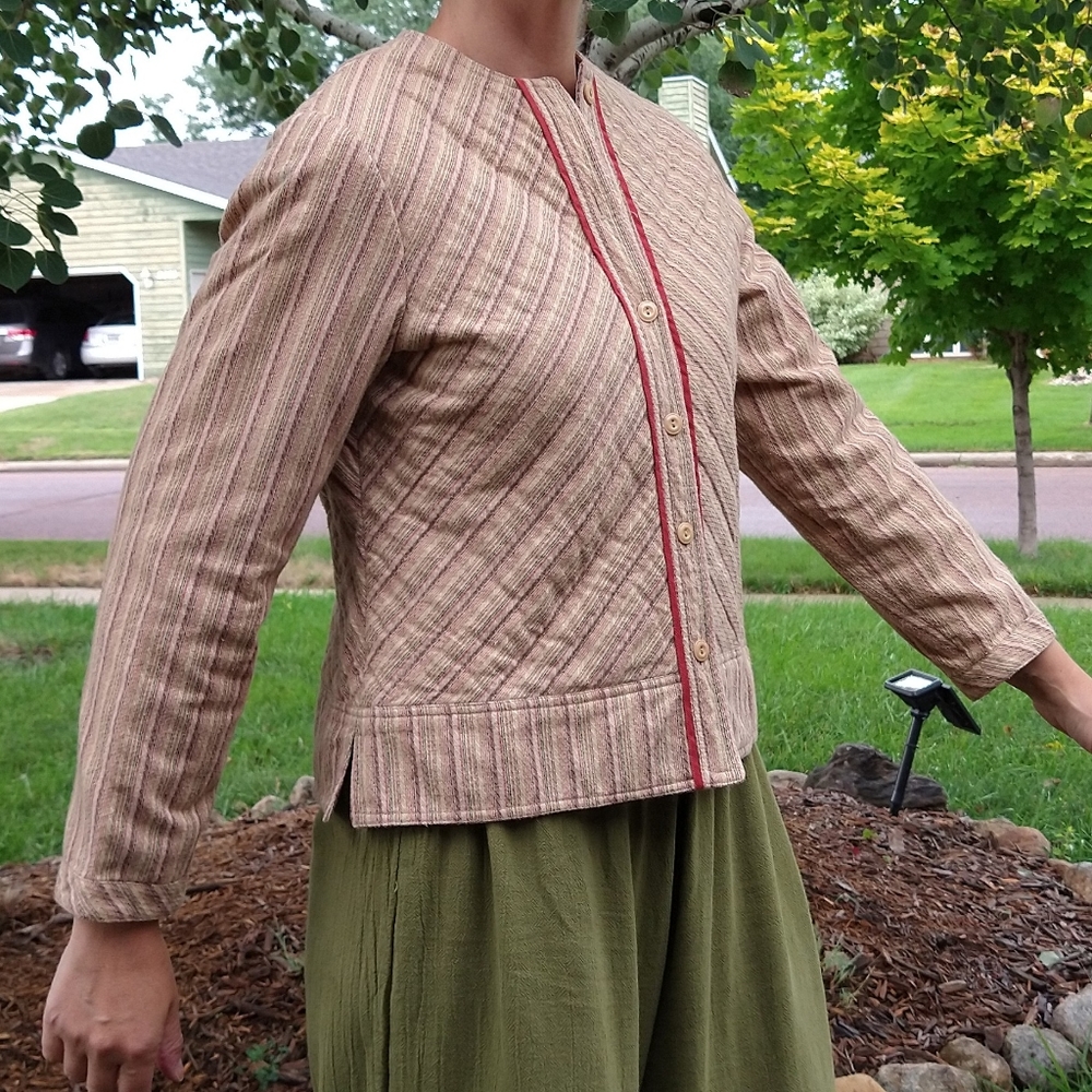 Vintage Quilted Cotton Jacket 1970's 1980's Xs - Gem